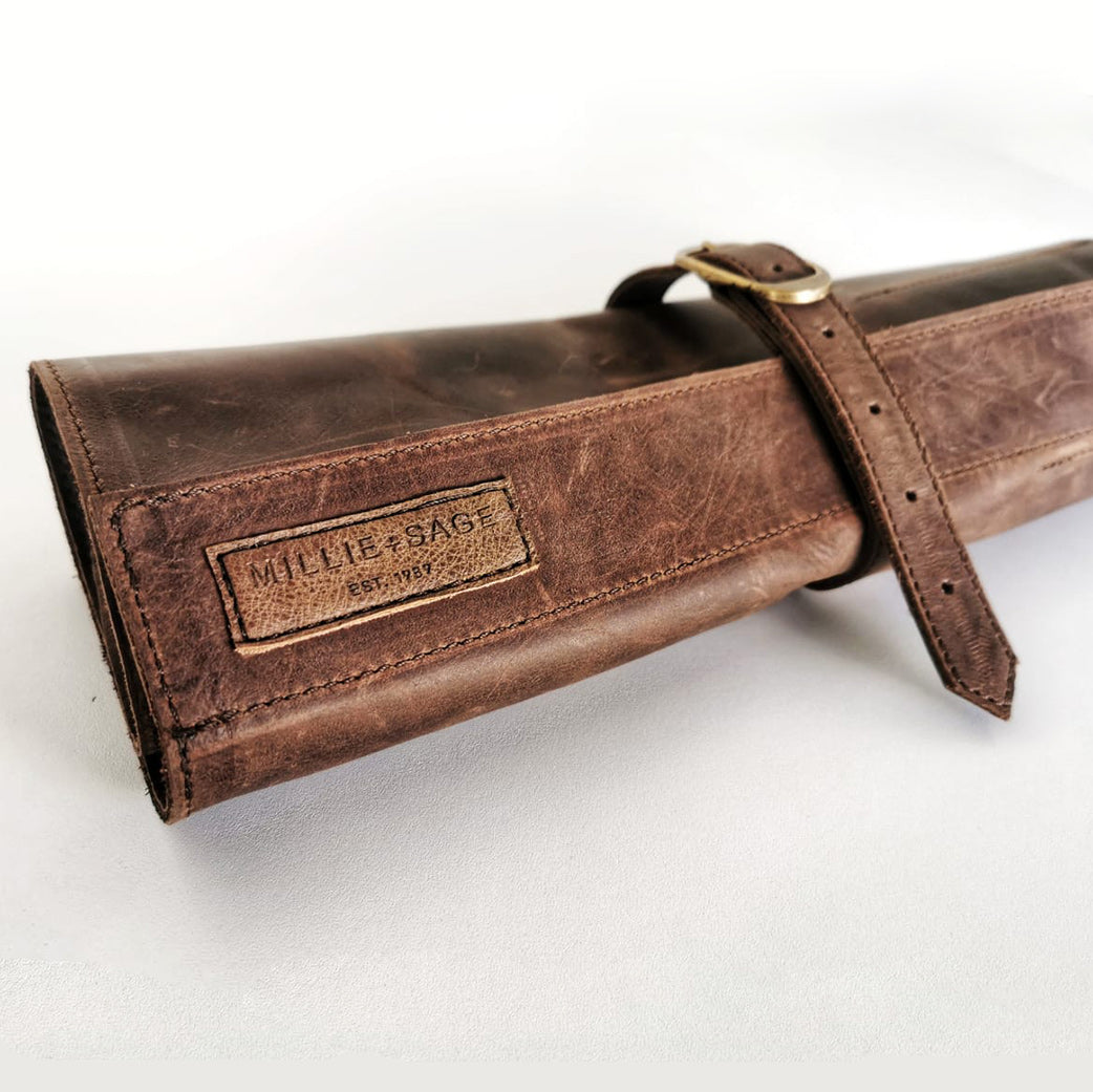 Leather Knife Roll Up Bag – Millie and Sage